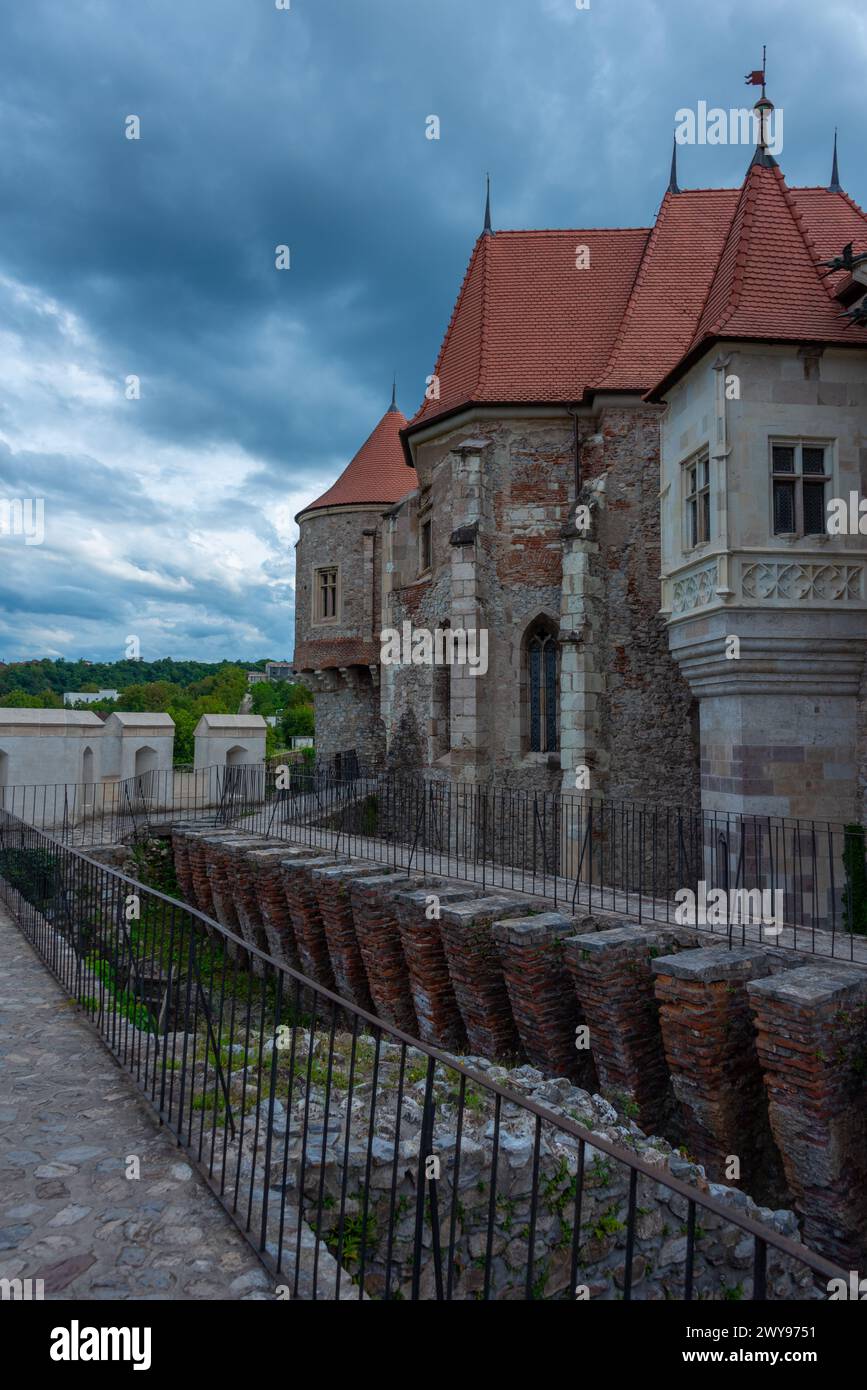 Hunedoara, Romania, August 9, 2023: Courtyard of the Korvin castle in ...