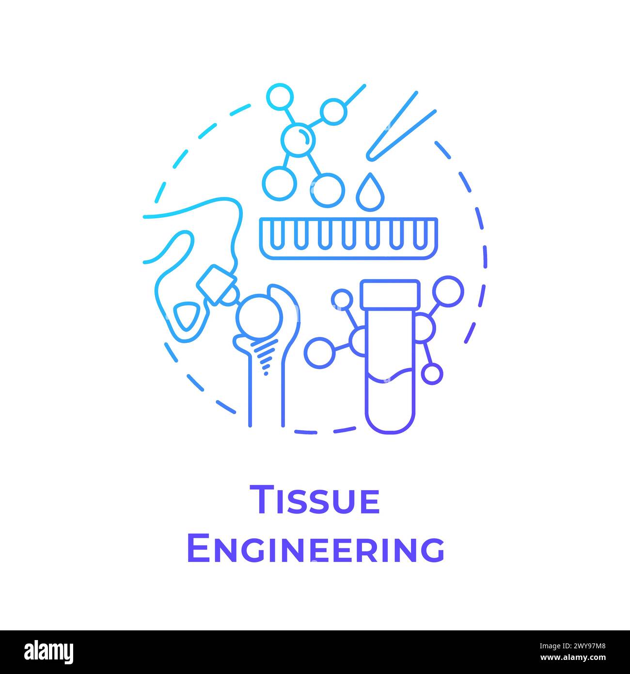 Tissue engineering blue gradient concept icon Stock Vector Image & Art ...