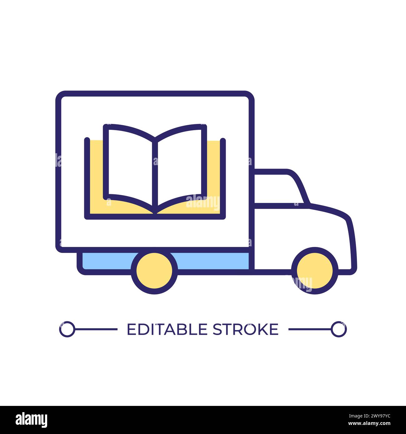 Book delivery truck RGB color icon Stock Vector Image & Art - Alamy
