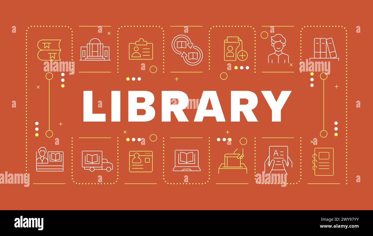Library red word concept Stock Vector Image & Art - Alamy