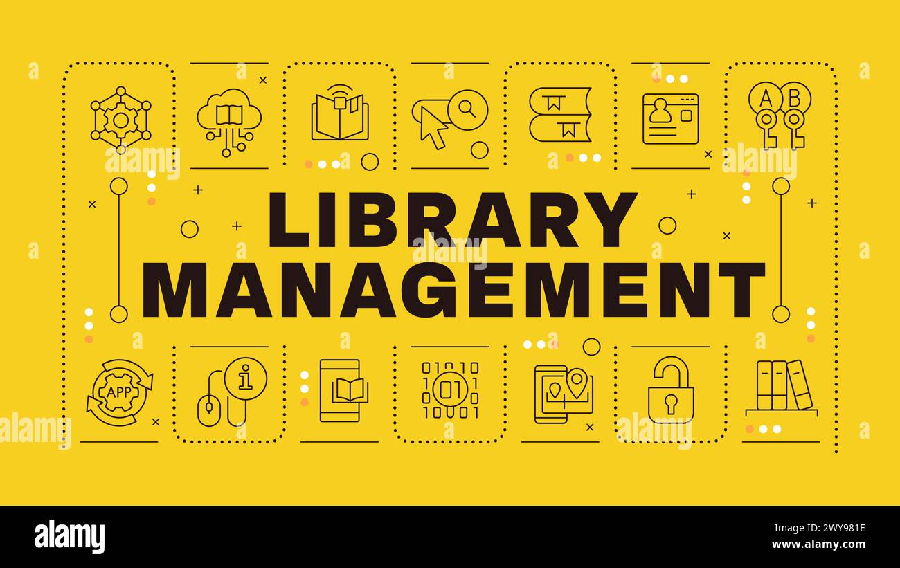 Library management yellow word concept Stock Vector Image & Art - Alamy