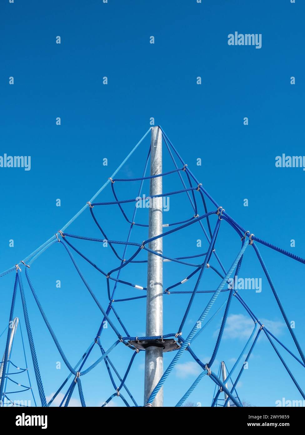 blue rope net in kids playground park Stock Photo - Alamy