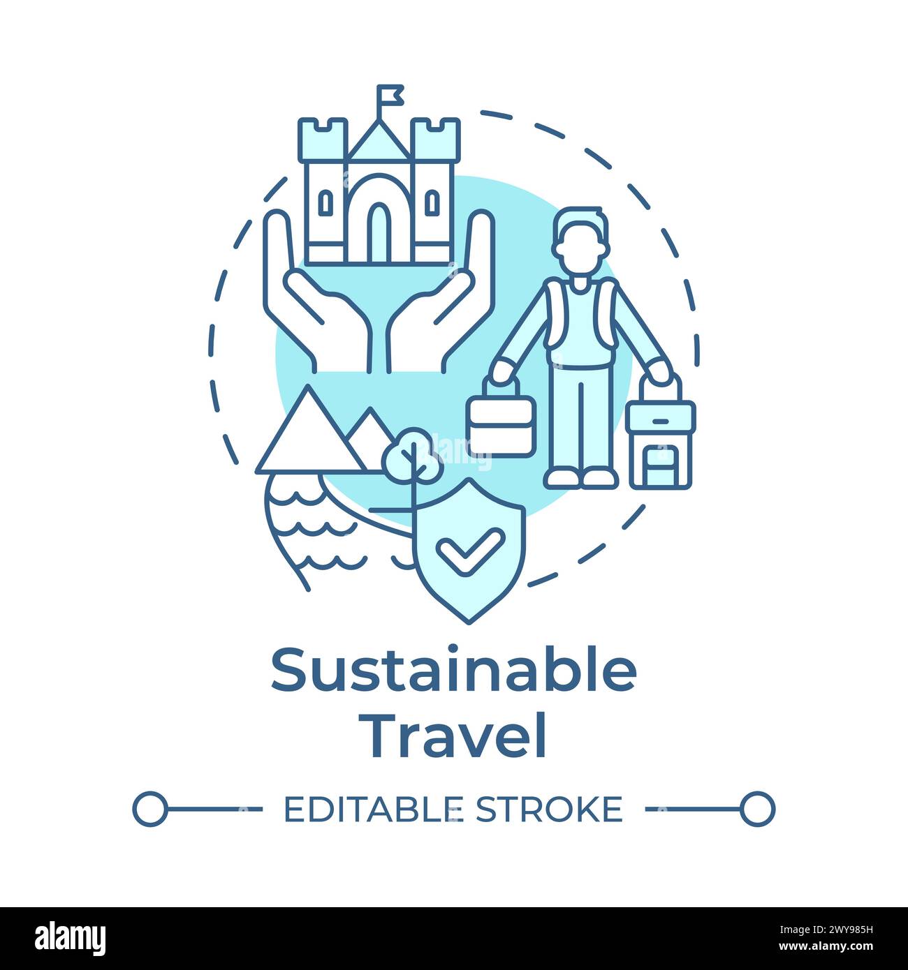 Sustainable Travel Soft Blue Concept Icon Stock Vector Image And Art Alamy