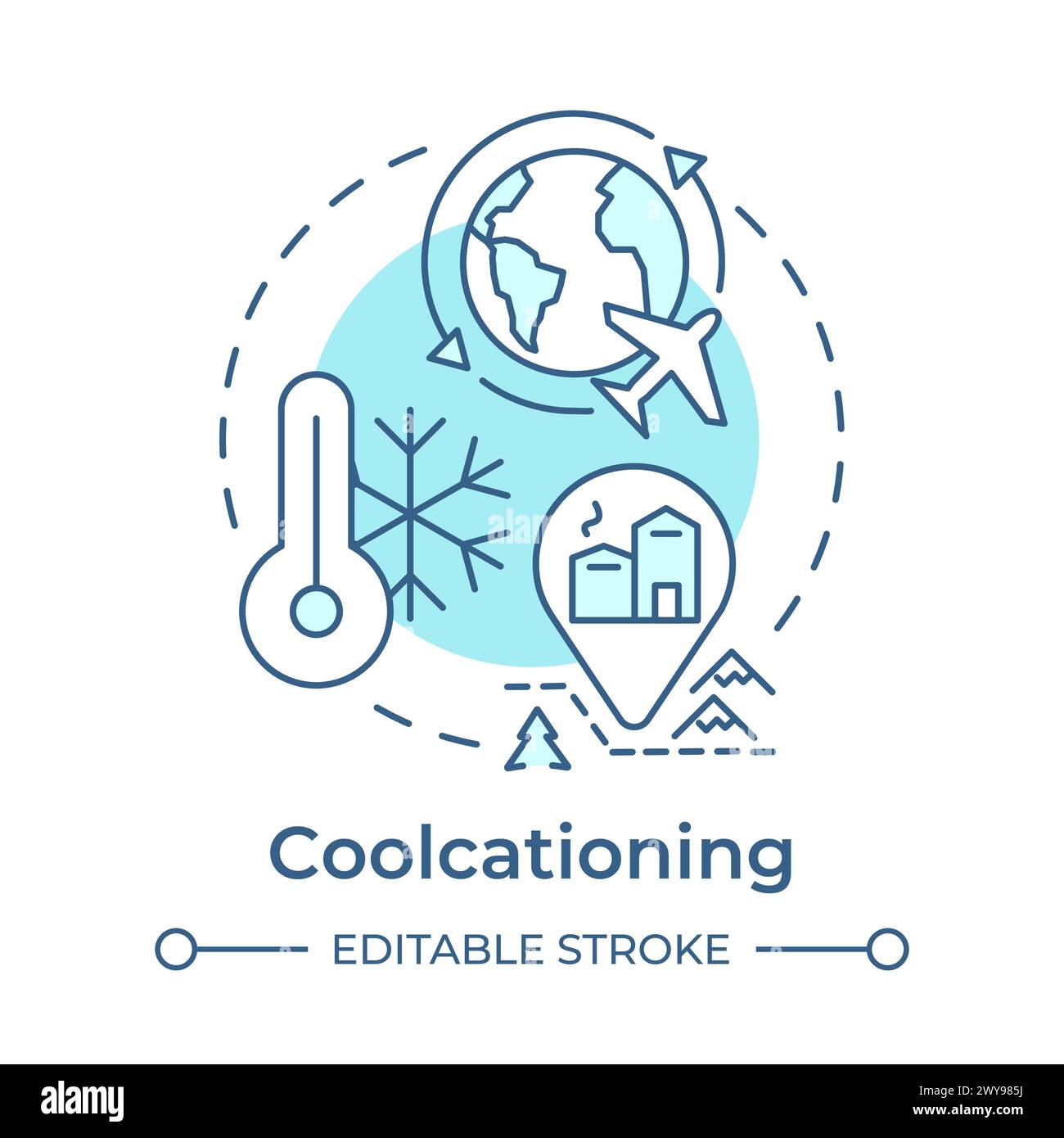 Coolcationing soft blue concept icon Stock Vector Image & Art - Alamy