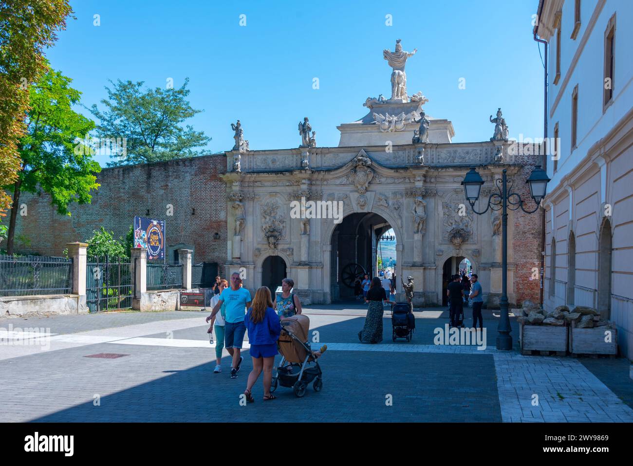 Alba Iulia, Romania, August 13, 2023: Gate leading to Alba Iulia fortress in Romania Stock Photo ...
