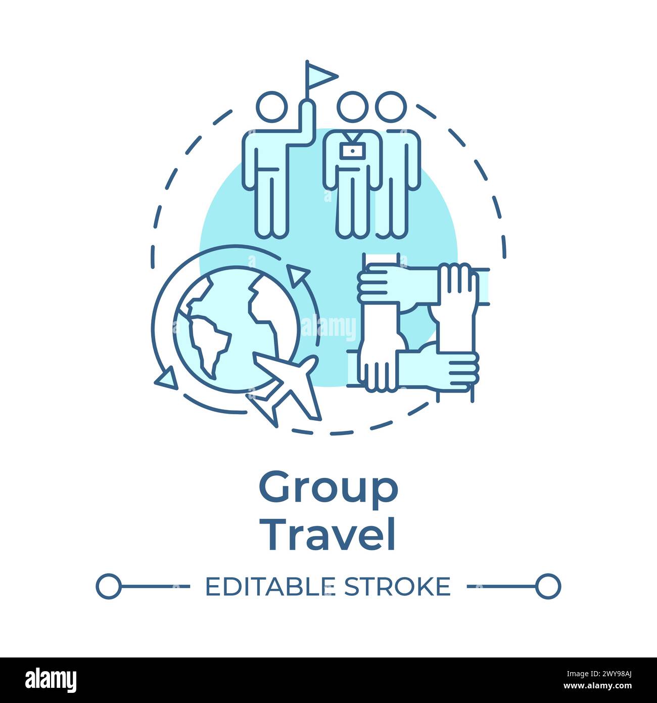 Group travel soft blue concept icon Stock Vector Image & Art - Alamy