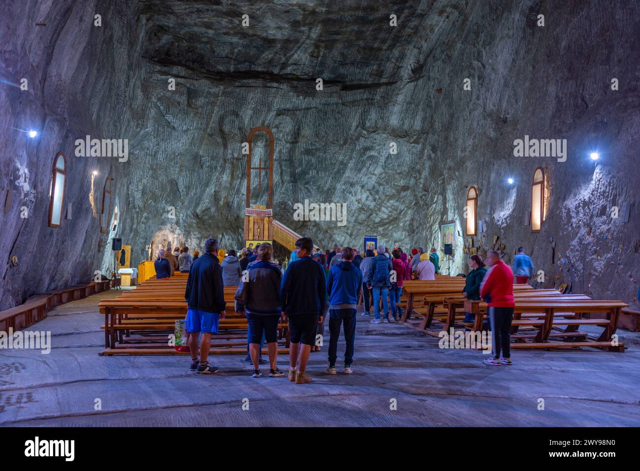 Praid, Romania, August 16, 2023: People are relaxing inside of the ...