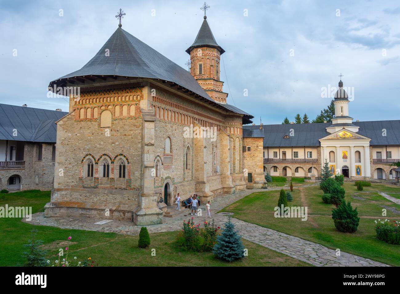 Neamt, Romania, August 16, 2023: Neamt monastery during a cloudy day in ...