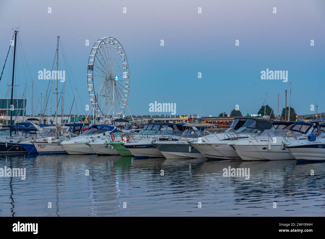 Constanta, Romania, August 19, 2023: Sunset at the marina in Constanta ...