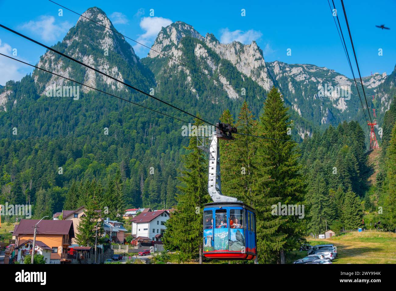 Sinaia, Romania, August 19, 2023: Busteni-Babele cable car in Romania ...