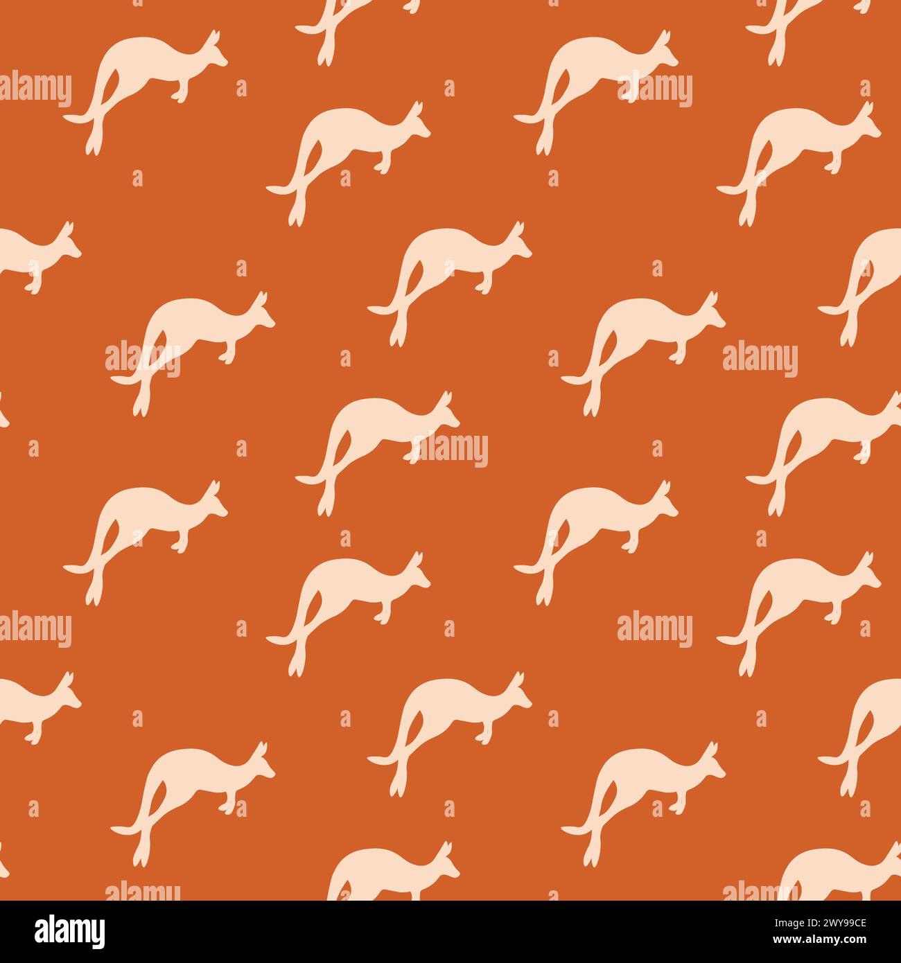 Seamless pattern with Kangaroo silhouette on color background. Vector ...