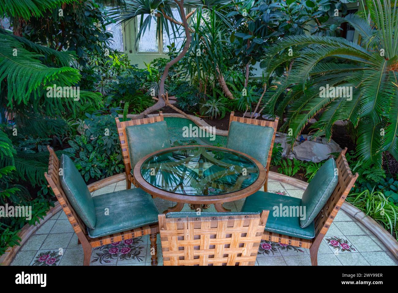 Bucharest, Romania, August 22, 2023: tropical garden of The House of ...