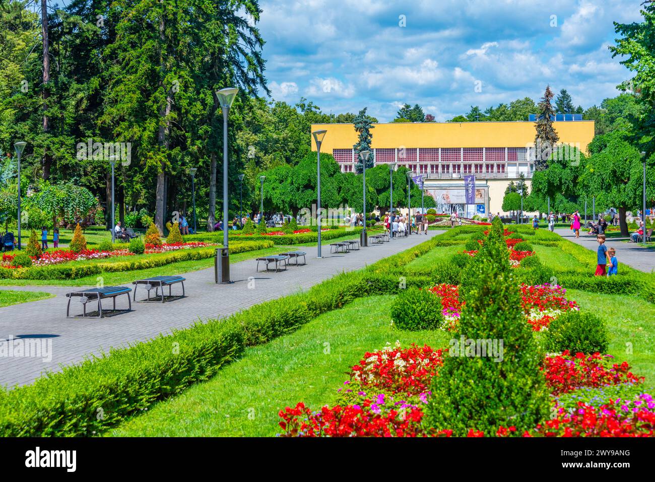 Vrnjacka Banja, Serbia, July 27, 2023: Spa park at Vrnjacka Banja town ...