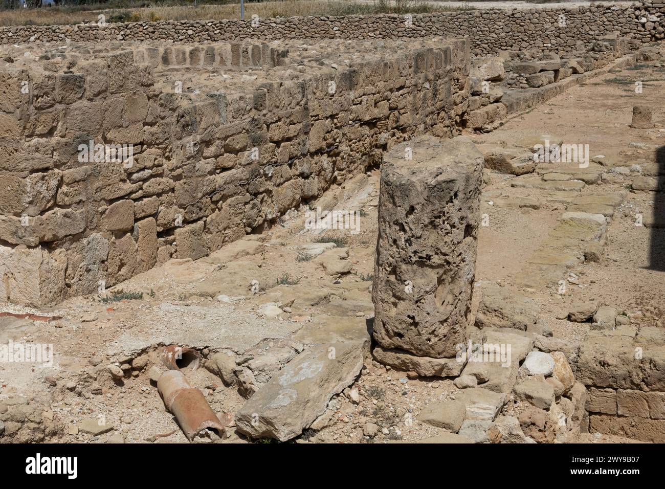 Ruins of Ancient Paphos Bathhouse. Archaeological Museum of the Paphos ...