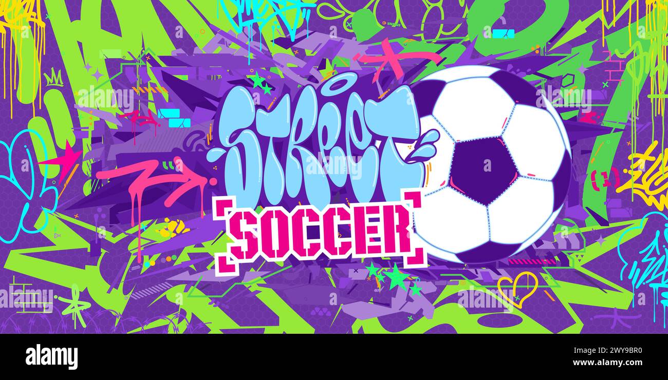 Abstract Hip Hop Urban Street Art Graffiti Style Soccer Or Football ...
