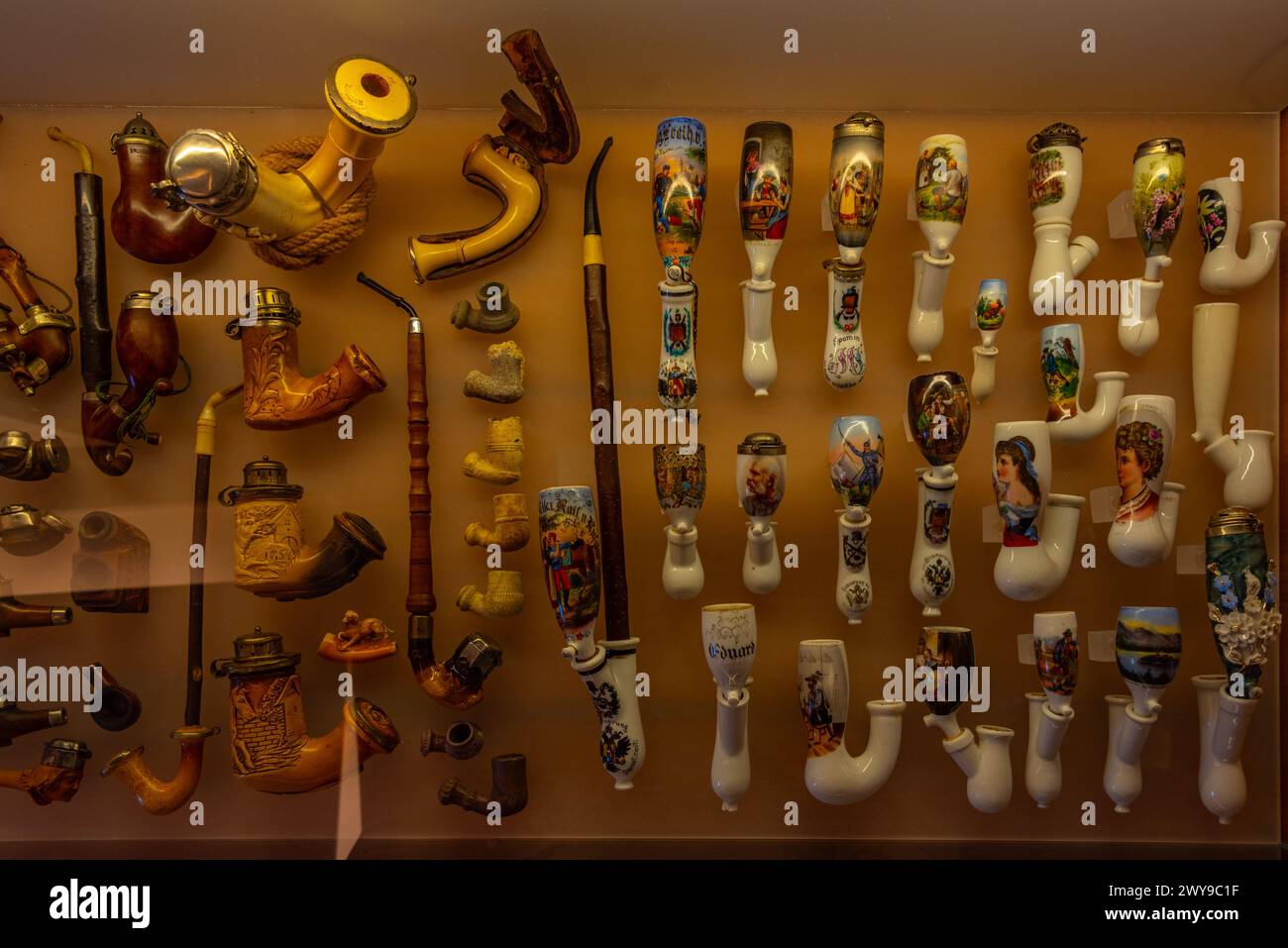 Bled, Slovenia, June 20, 2023: Collection of pipes inside of the Bled ...