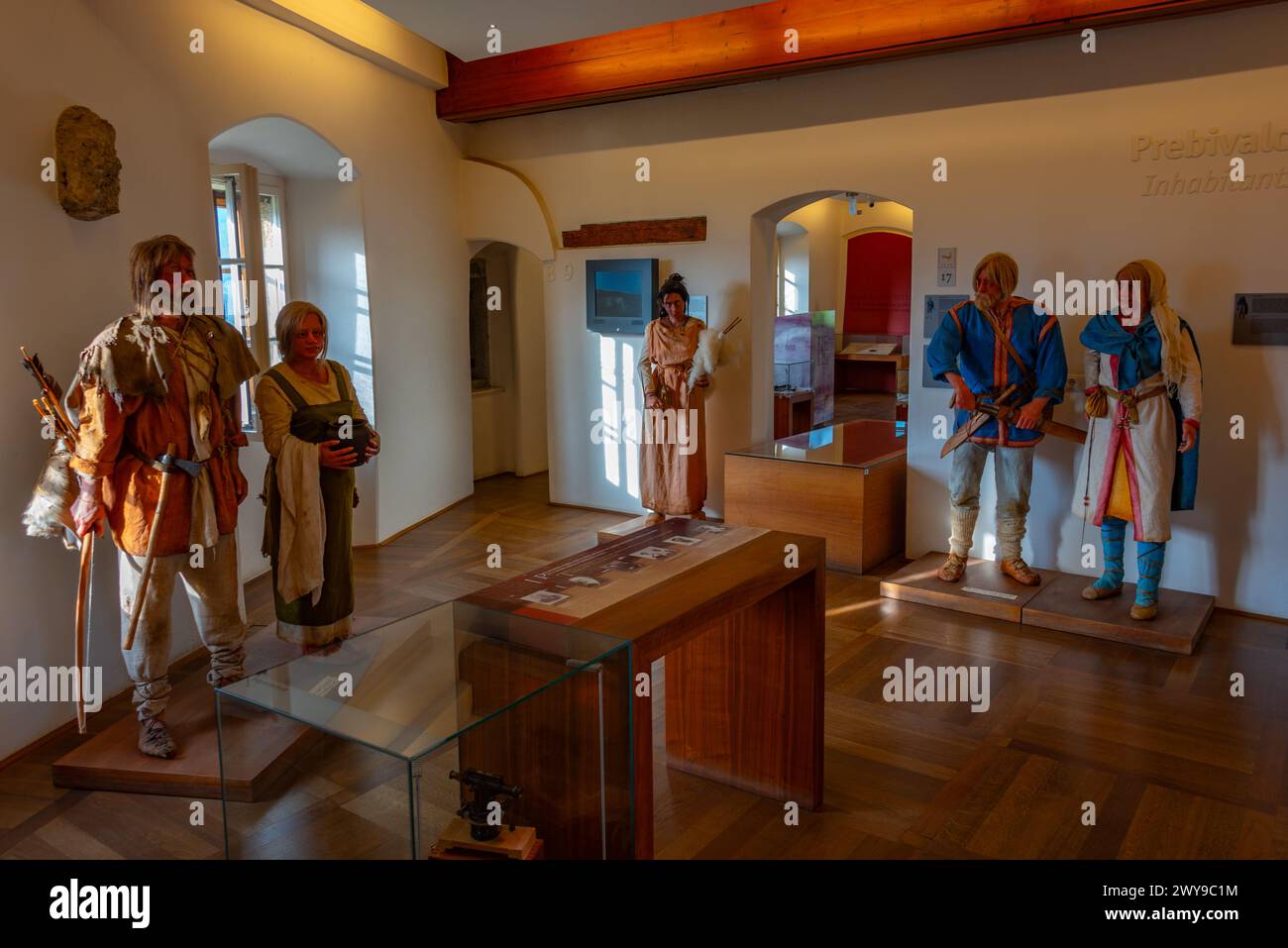 Bled, Slovenia, June 20, 2023: Exposition inside of the Bled castle in ...