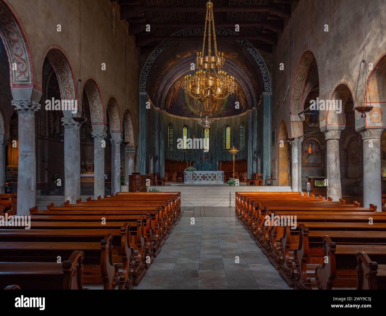 Trieste, Italy, 21 June 2023: Interior of the Cathedral of San Giusto ...