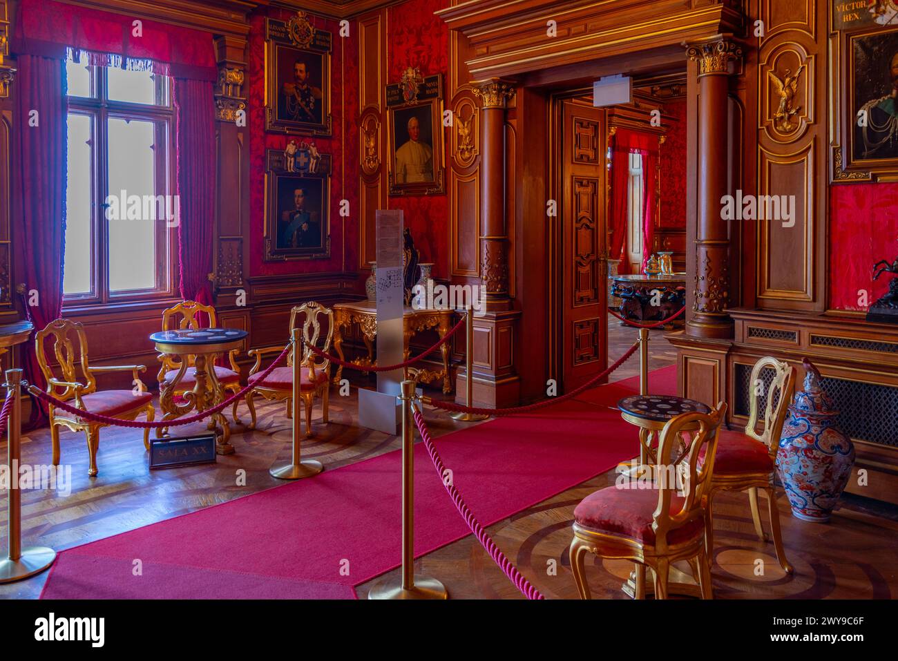 Trieste, Italy, 22 June 2023: Interior of the Castello di Miramare in ...
