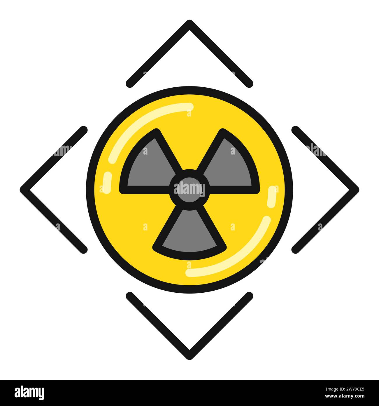 Attention Radiation Warning vector concept colored icon or logo element ...