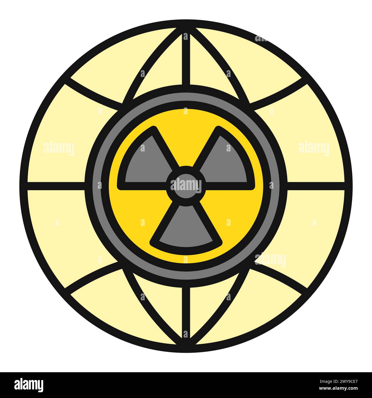 Earth Globe with Radiation symbol vector Radioactive concept colored ...