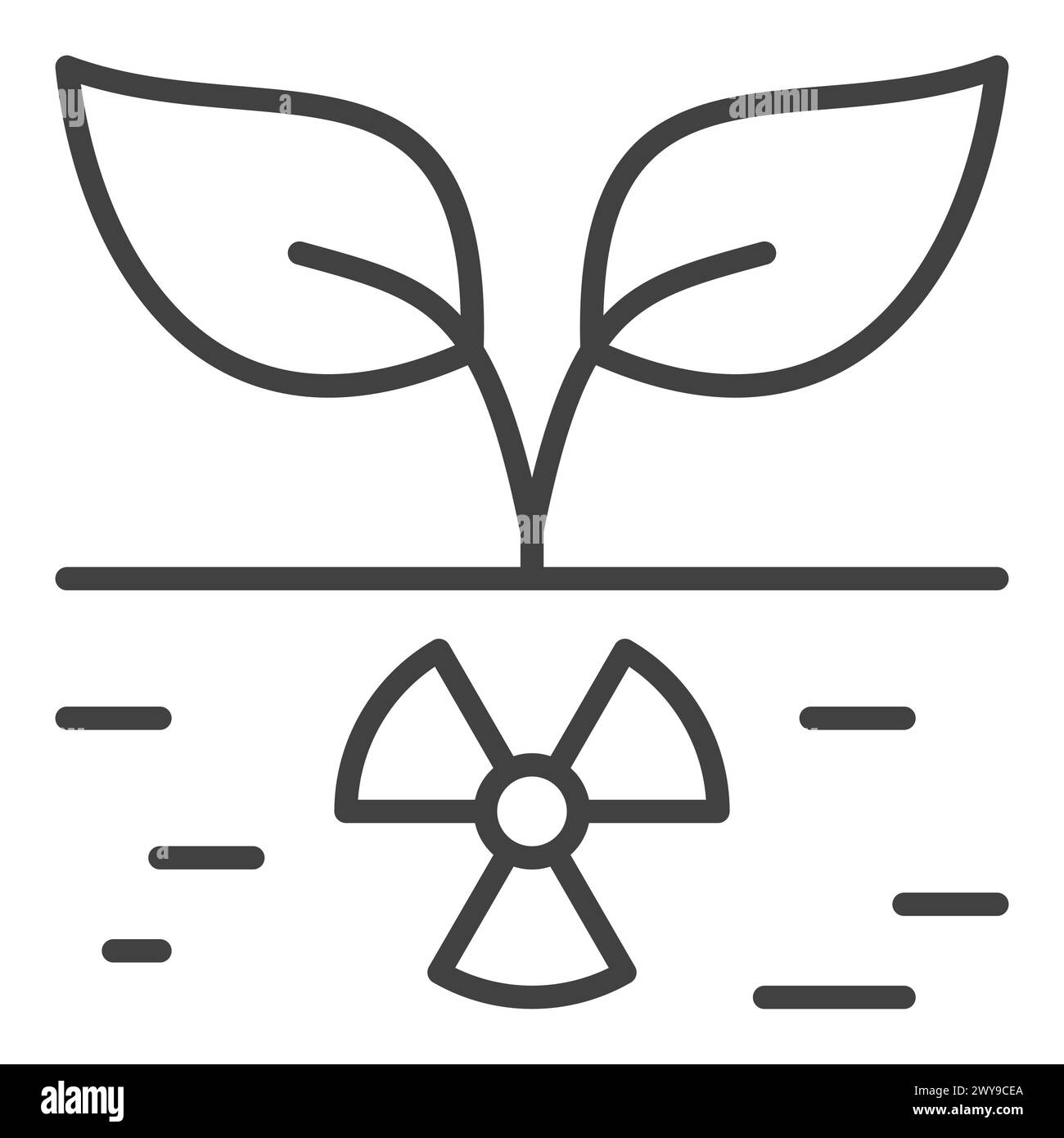 Green Radiation vector Radioactive Hazard concept icon or sign in thin line style Stock Vector ...
