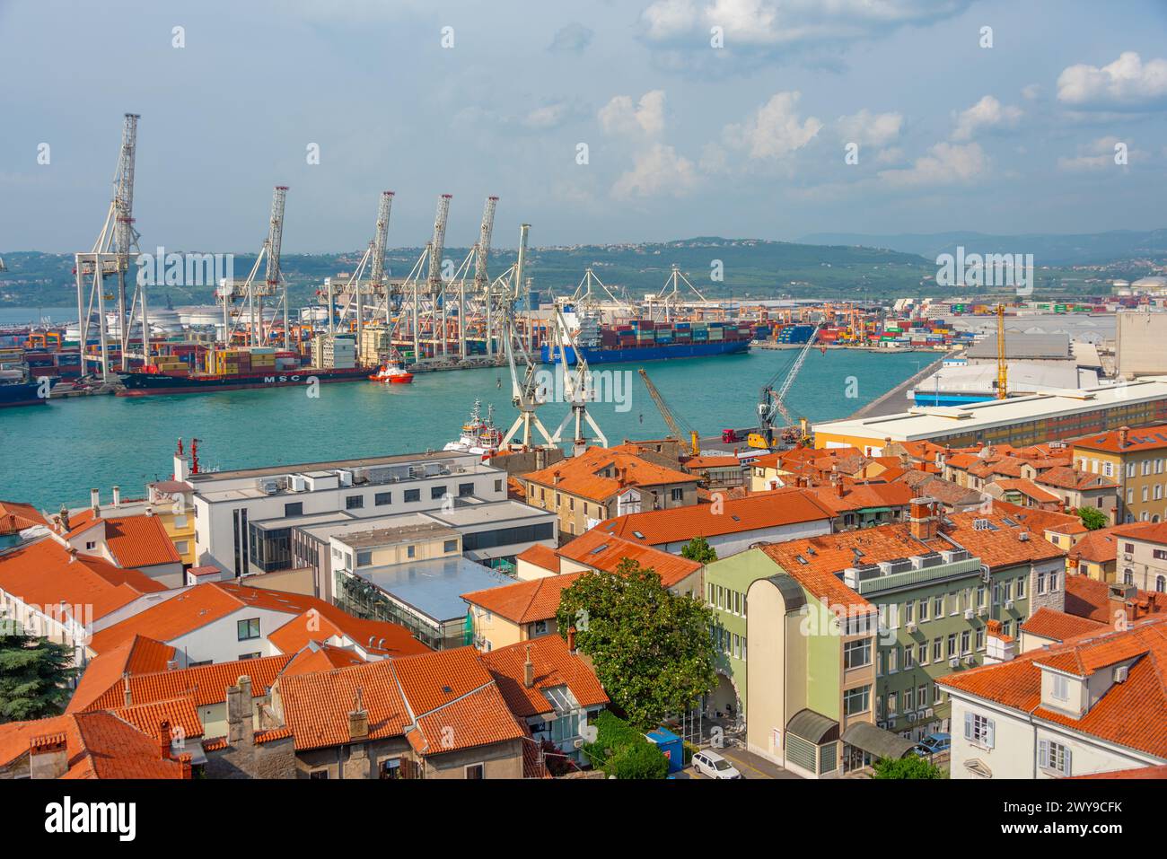 Koper, Slovenia, 23 June 2023: Aerial view of Port of Koper in Slovenia ...