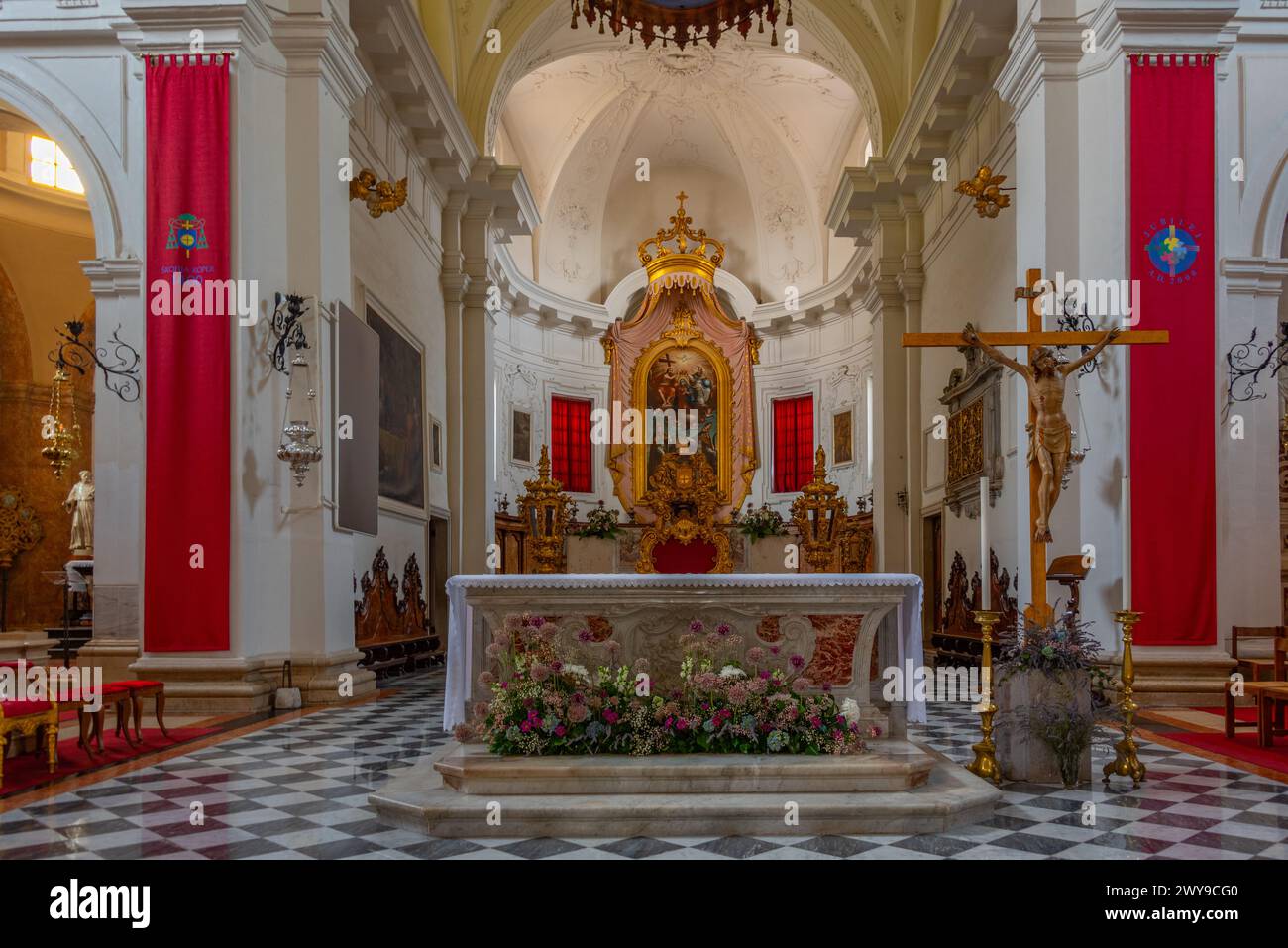 Koper, Slovenia, 23 June 2023: Interior of the Church of the Assumption ...