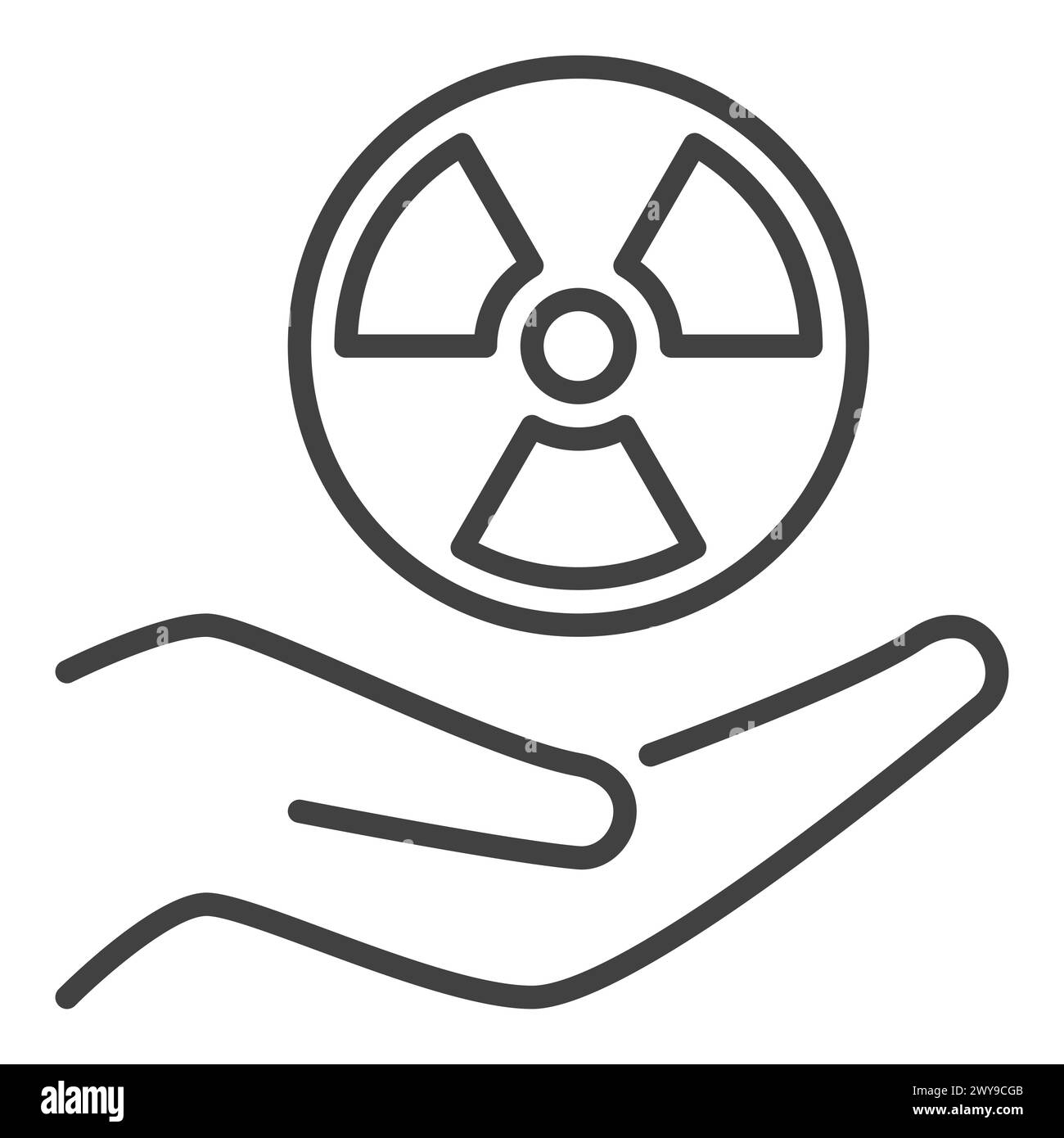 Hand and Radiation vector Radiology concept outline icon or symbol ...