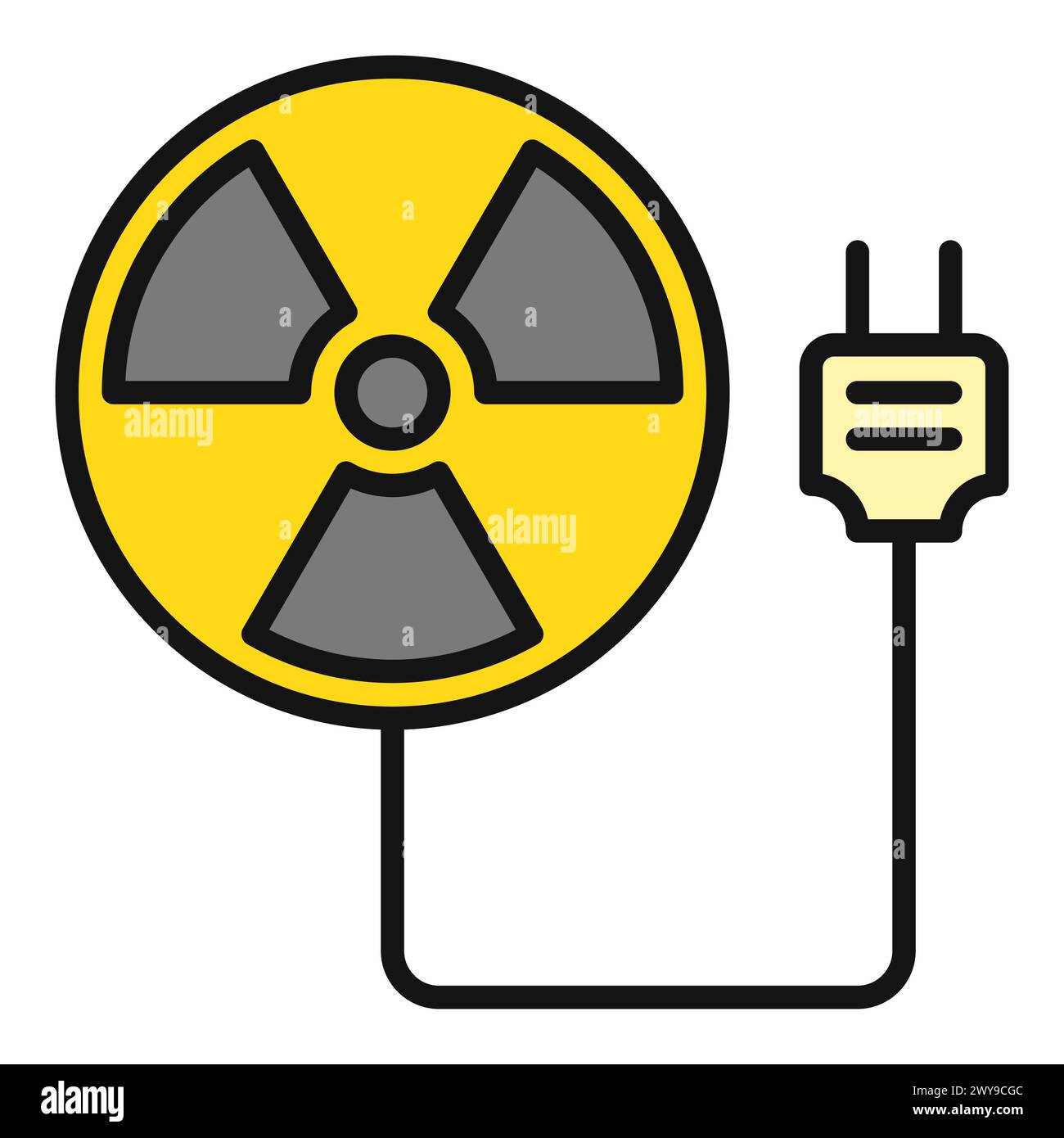 Plug From Radiation Symbol Vector Radiation Warning Concept Colored Icon Or Logo Element Stock
