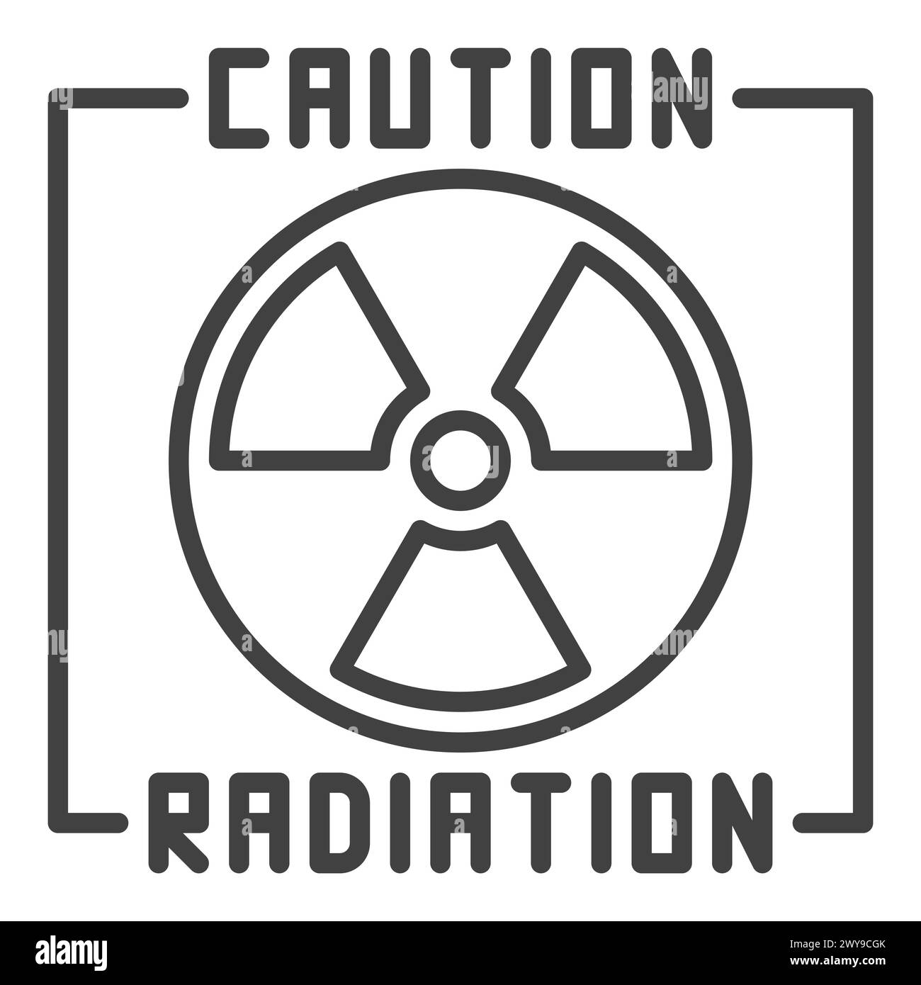Caution Radiation vector Radiation Warning concept linear icon or logo ...
