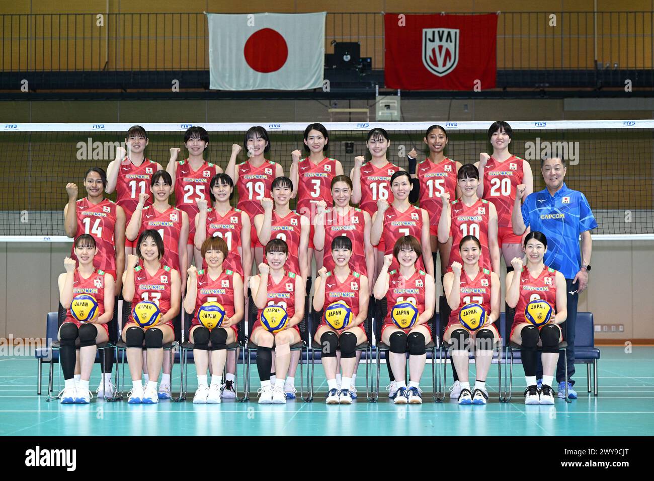 Tokyo, Japan. Credit: MATSUO. 5th Apr, 2024. Japan Women's team group (JPN) Volleyball : Japan ...