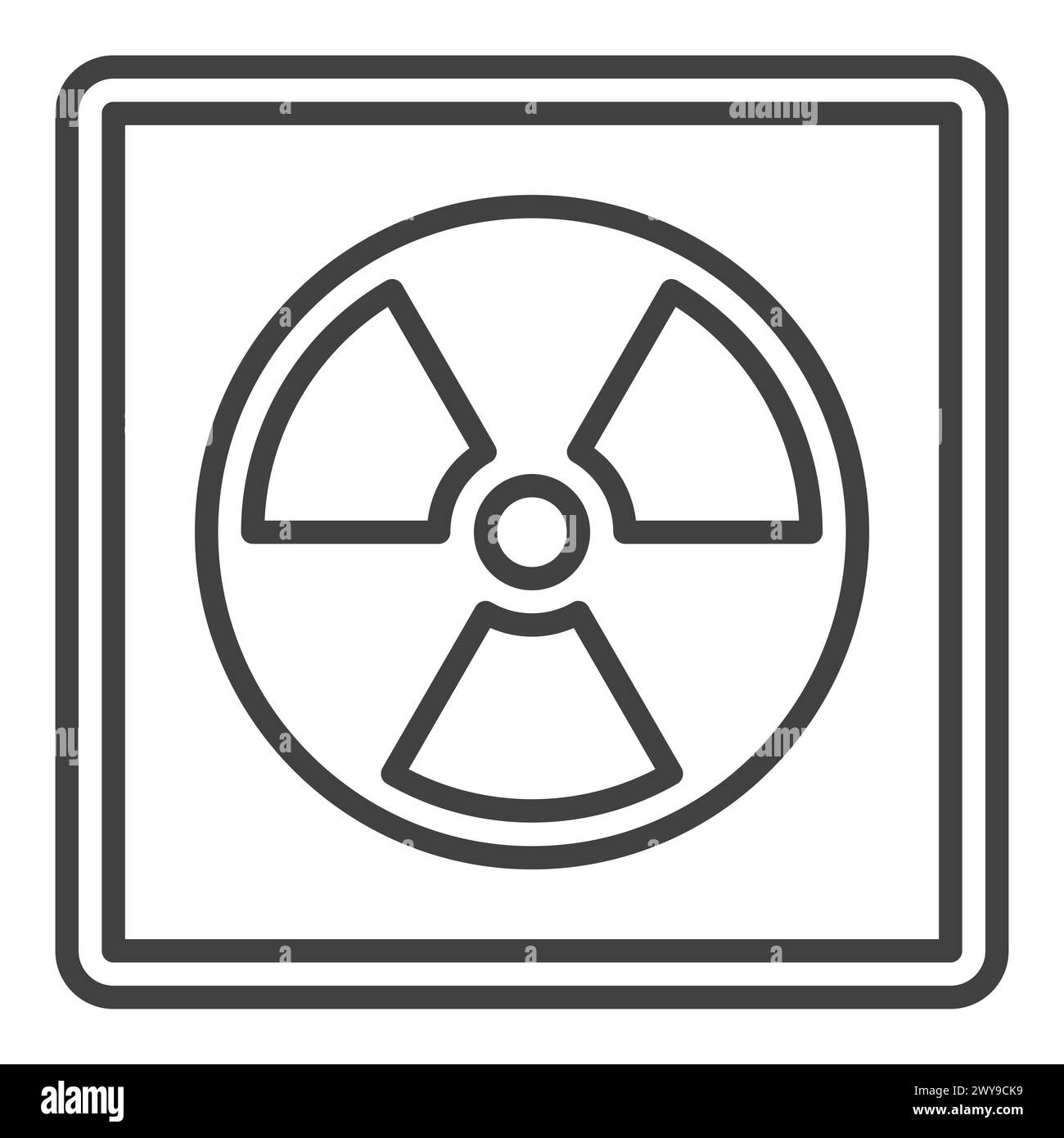 Radiation vector Danger Zone concept thin line square icon or symbol ...