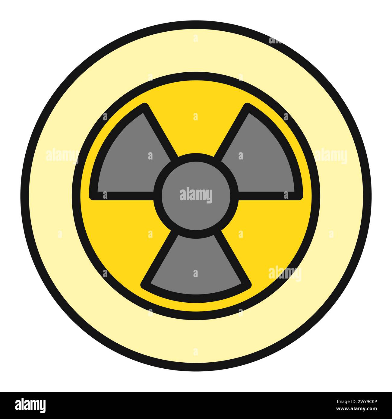 Radiation Circle vector Radioactive Hazard concept round colored icon ...