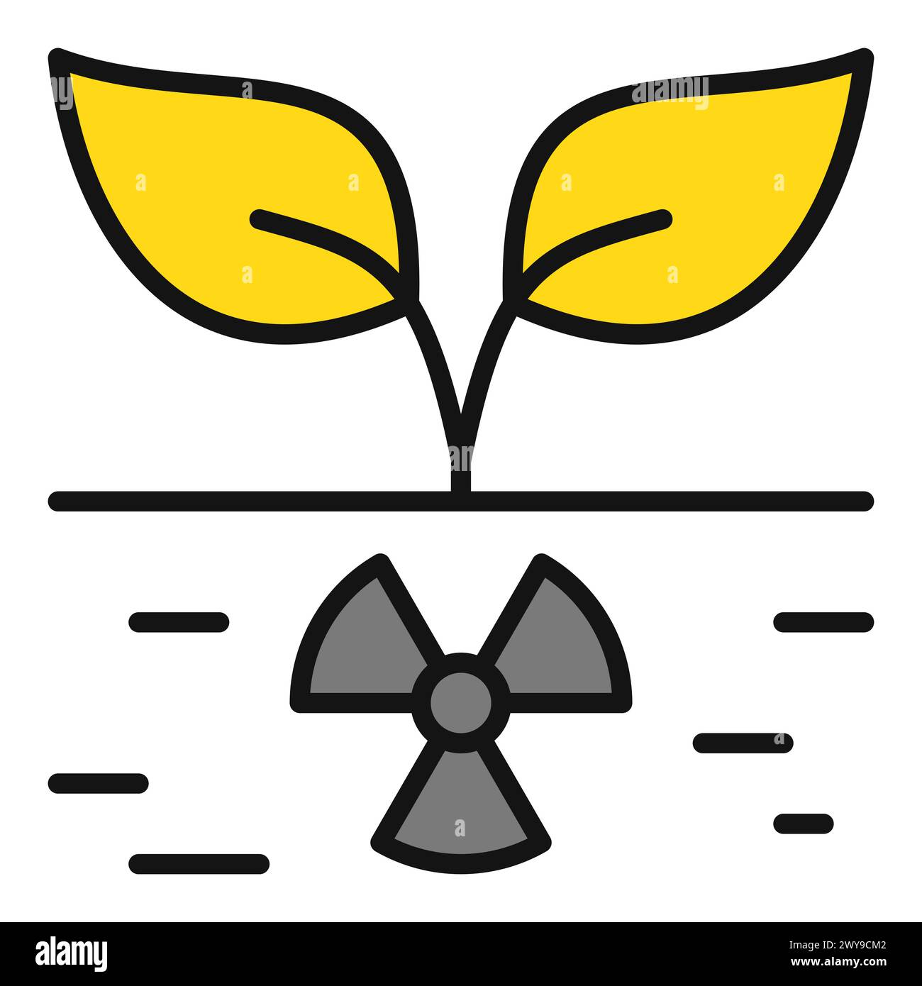 Radiation in Soil vector Radioactive Hazard concept colored icon or ...