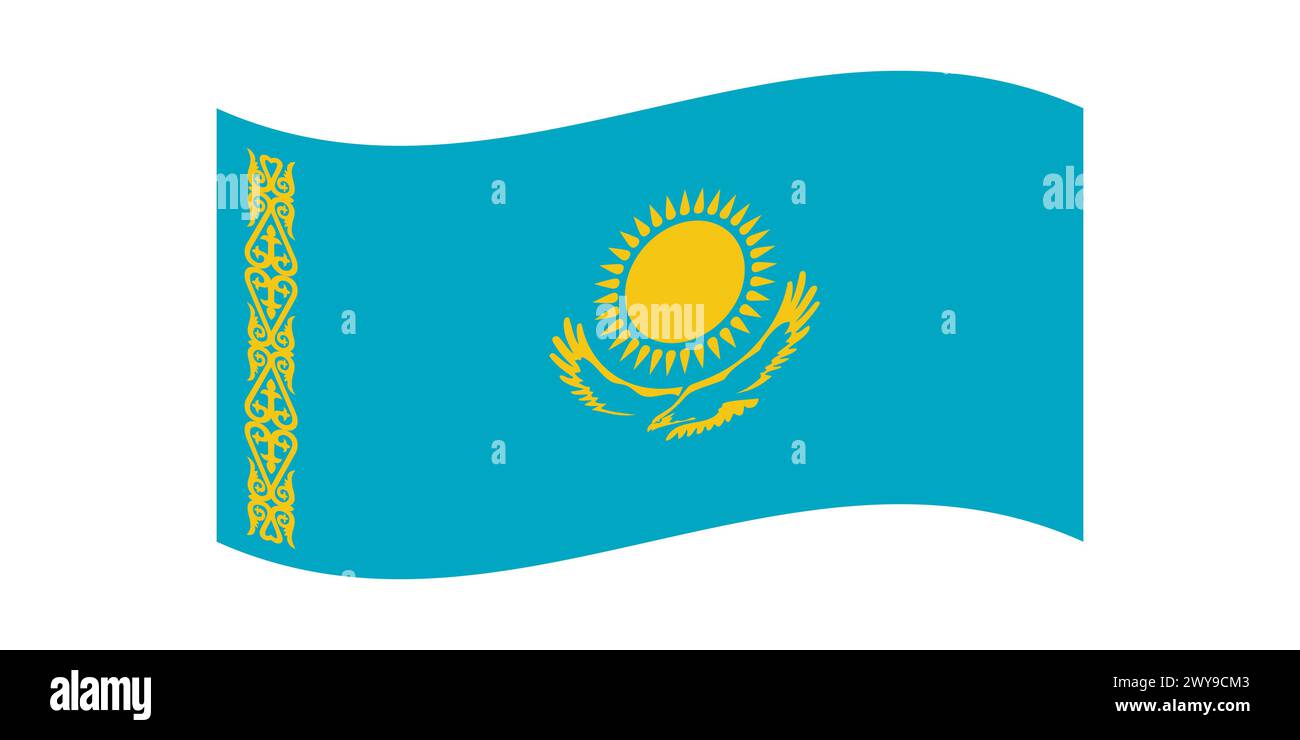 Flag of Kazakhstan. Kazakh national symbol in official colors. Template ...