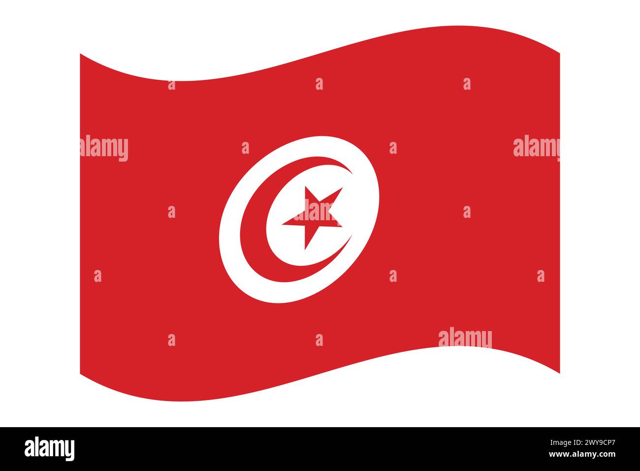 Flag of Tunisia. Tunis Republic national symbol in official colors. Template icon. Abstract ...