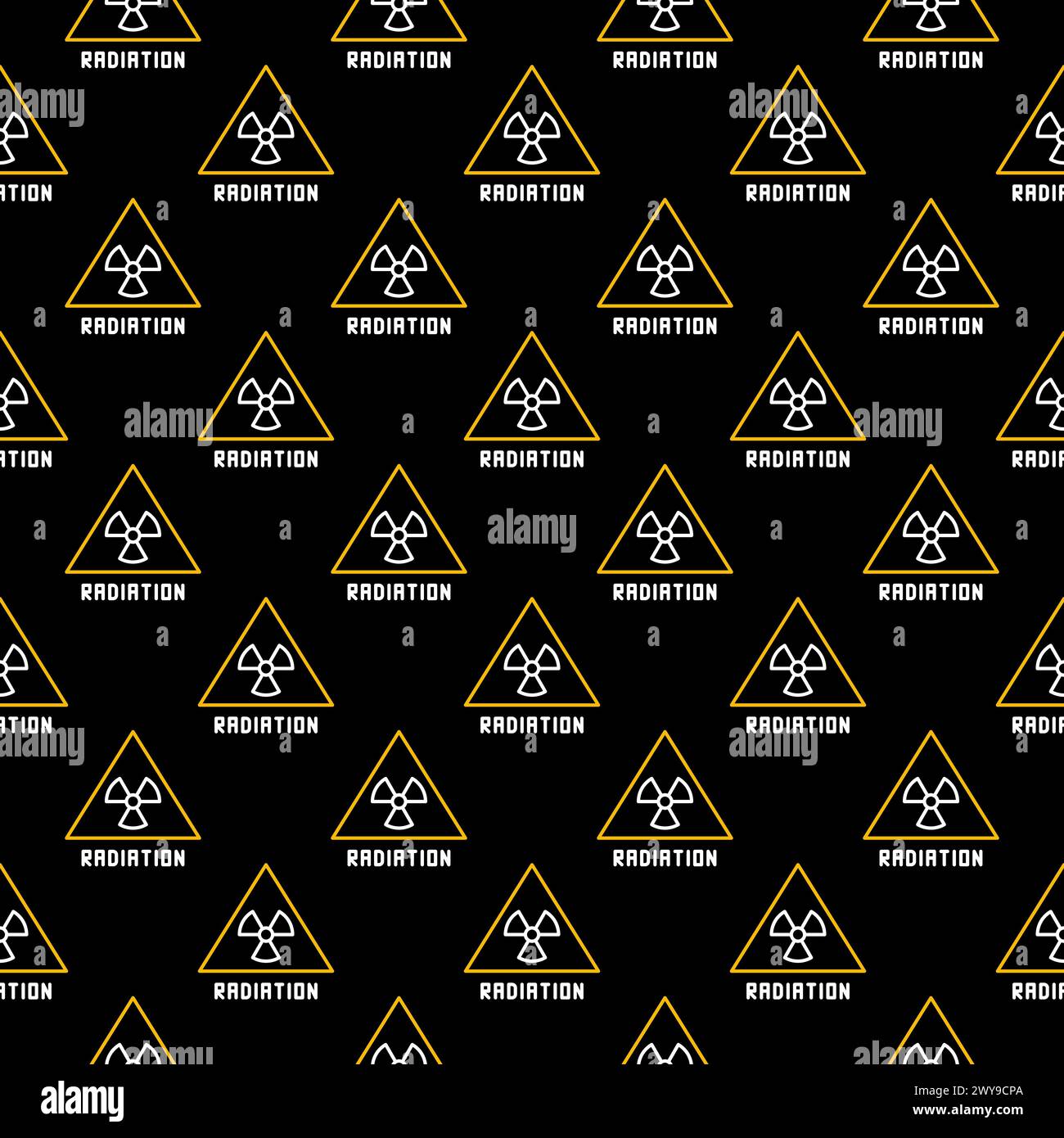 Radiation Triangle vector Radiation Warning dark concept linear seamless pattern Stock Vector ...