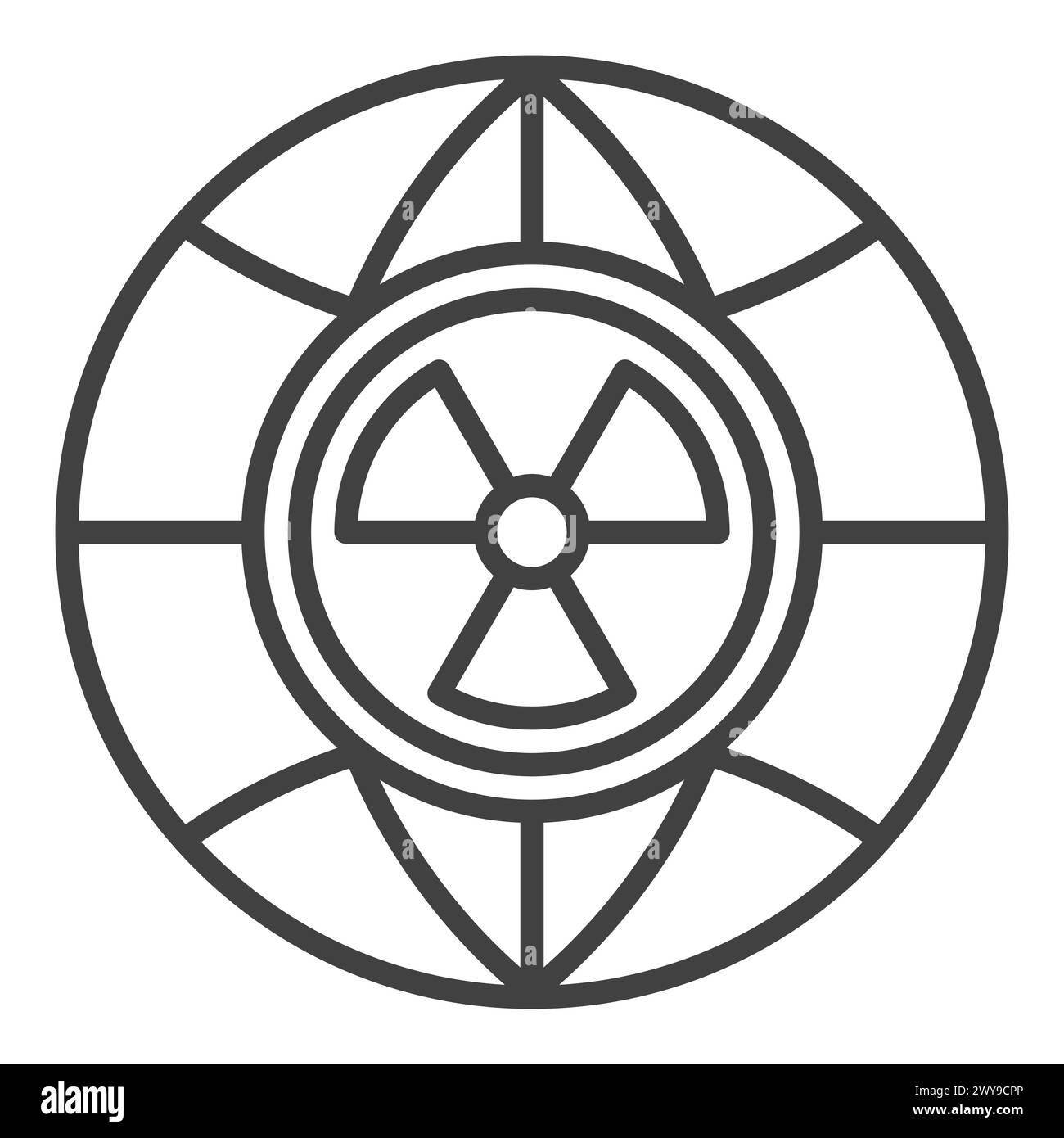 Radiation Earth Globe vector Radioactive concept icon or symbol in outline style Stock Vector ...