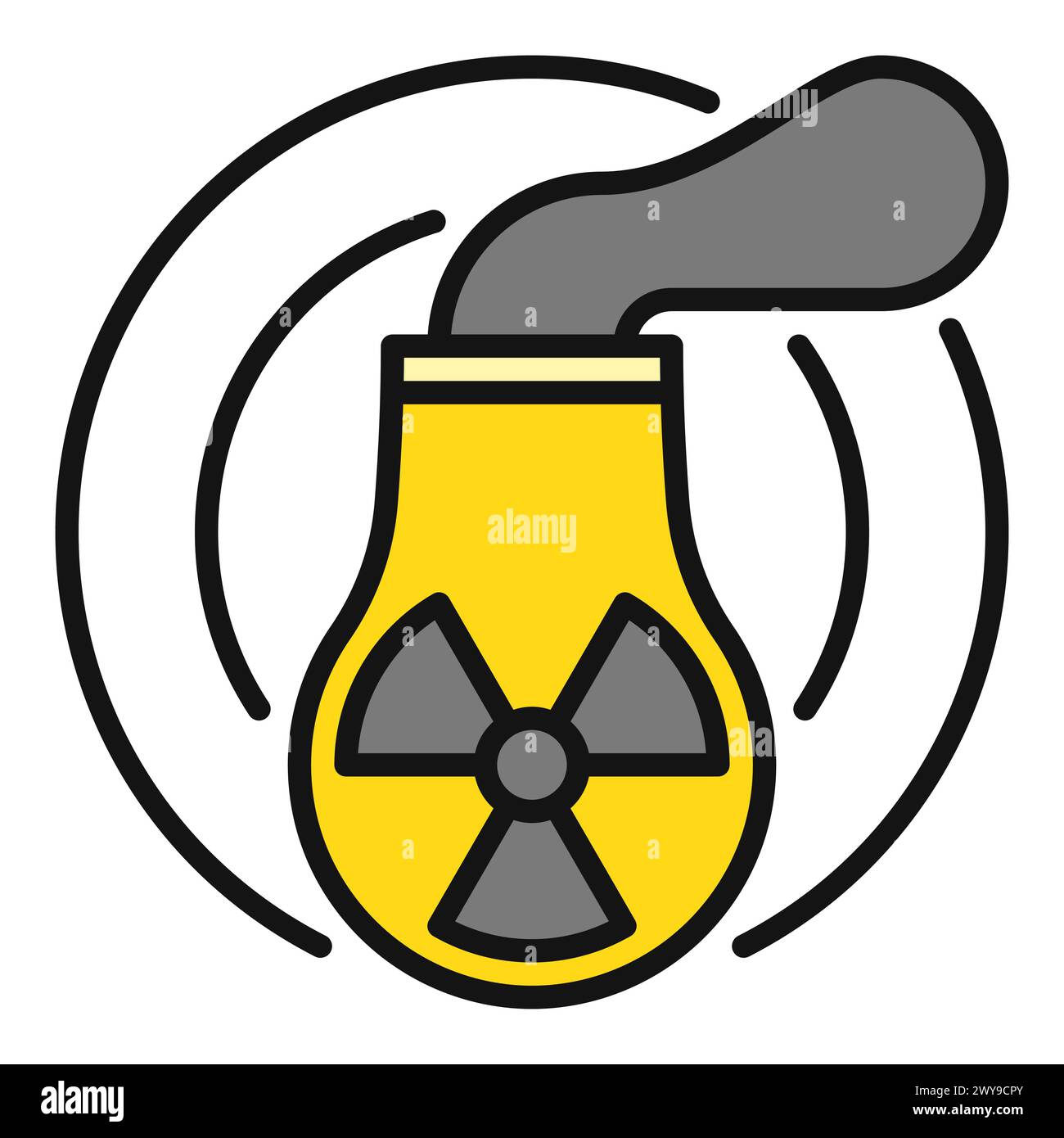 Radiation Nuclear Power Plant with Smoke vector Reactor concept colored icon or symbol Stock ...