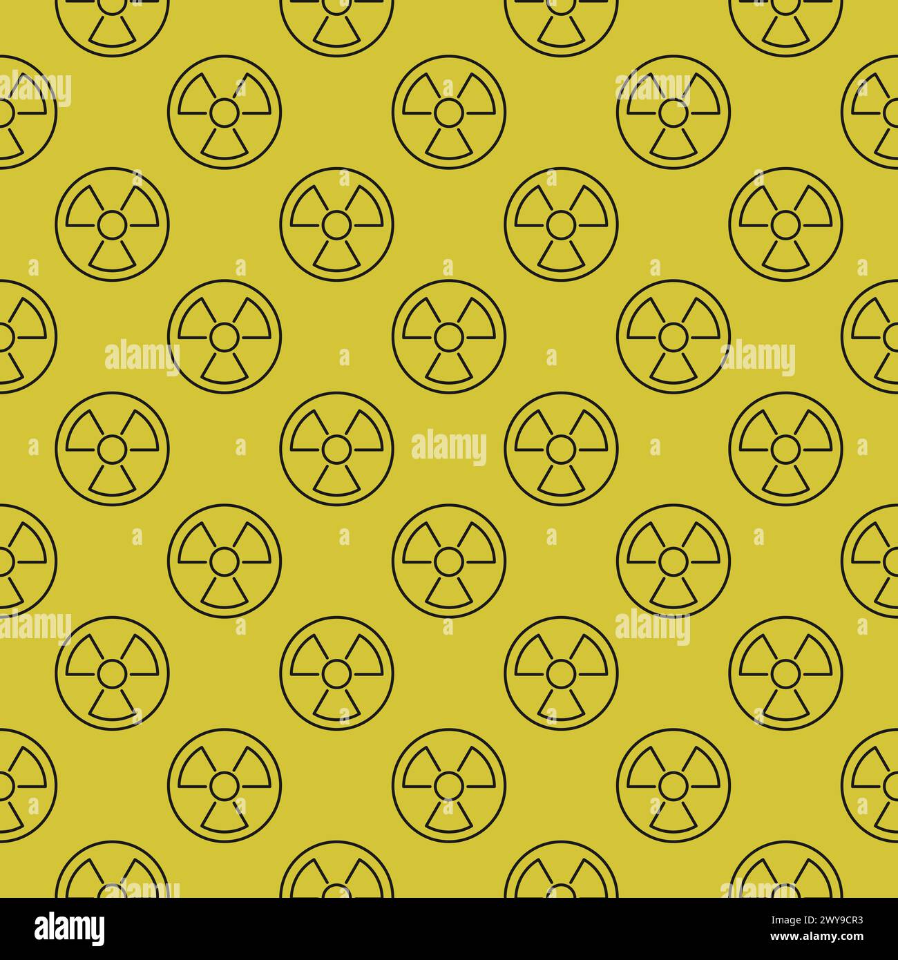 Radiation Protection vector Radioactive Hazard concept seamless pattern in thin line style Stock ...