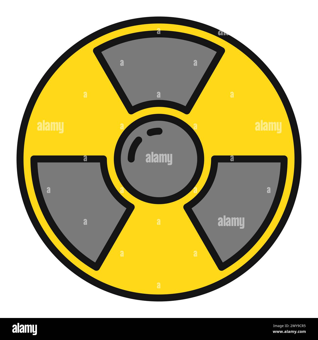 Nuclear Radiation Energy vector Danger Zone concept colored icon or ...
