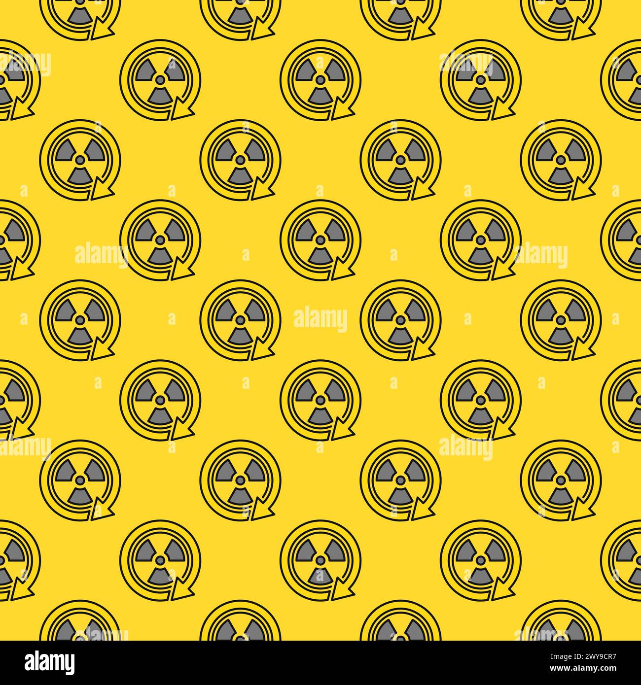 Radiation sign inside Arrow vector Danger Zone concept colored seamless ...