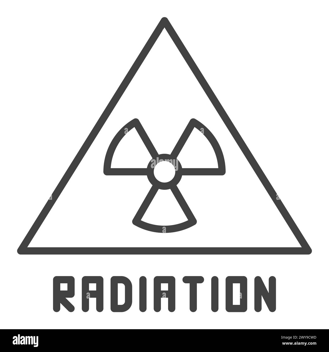Radiation Triangle vector Radiation Warning concept linear icon or symbol Stock Vector Image ...
