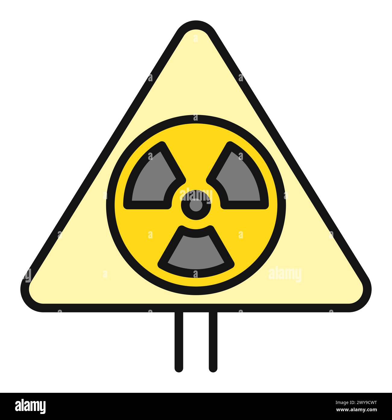 Radiation Symbol Triangle sign vector Pollution concept colored icon or ...