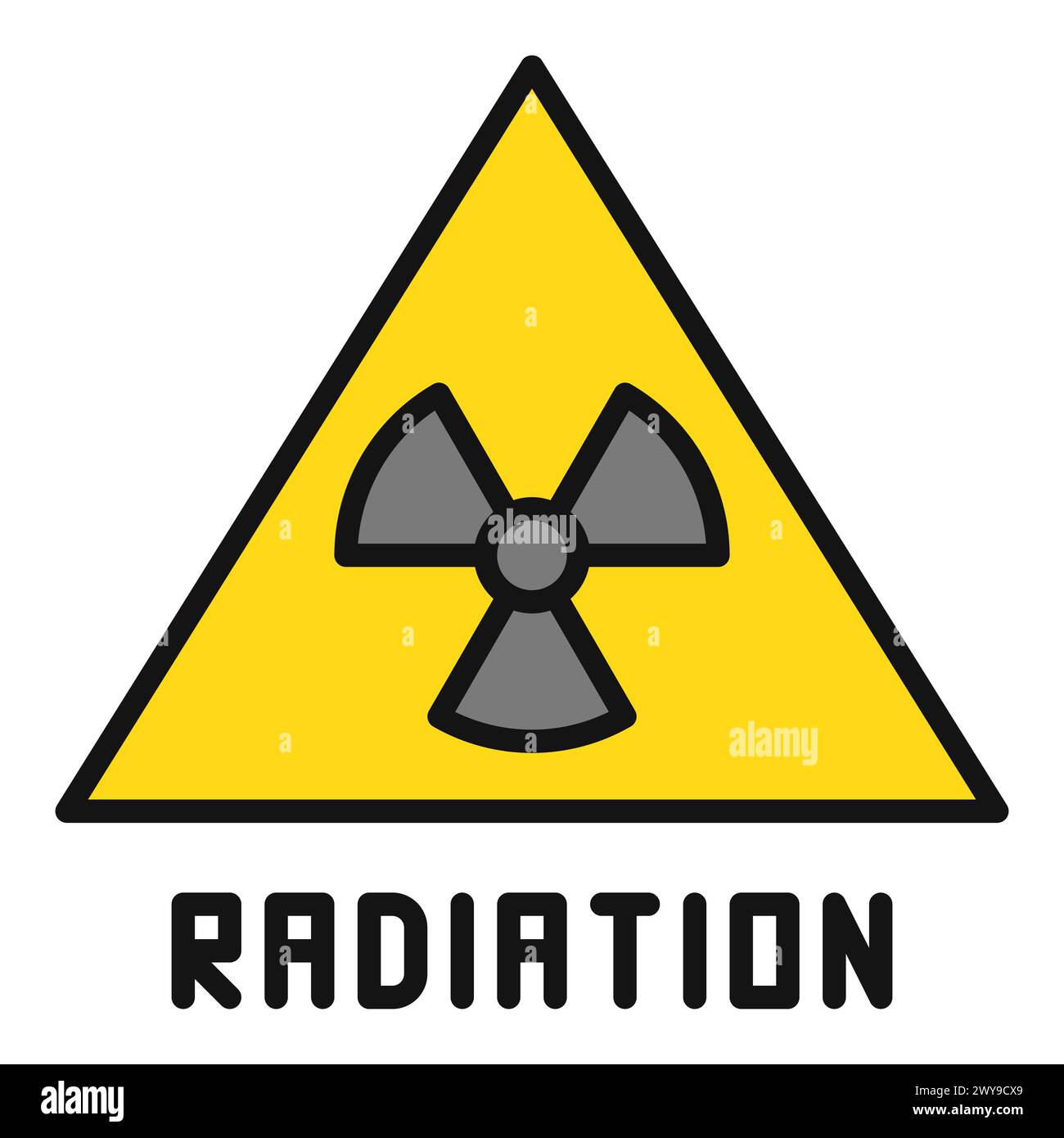 Triangle with Radiation Warning vector concept colored icon or logo ...