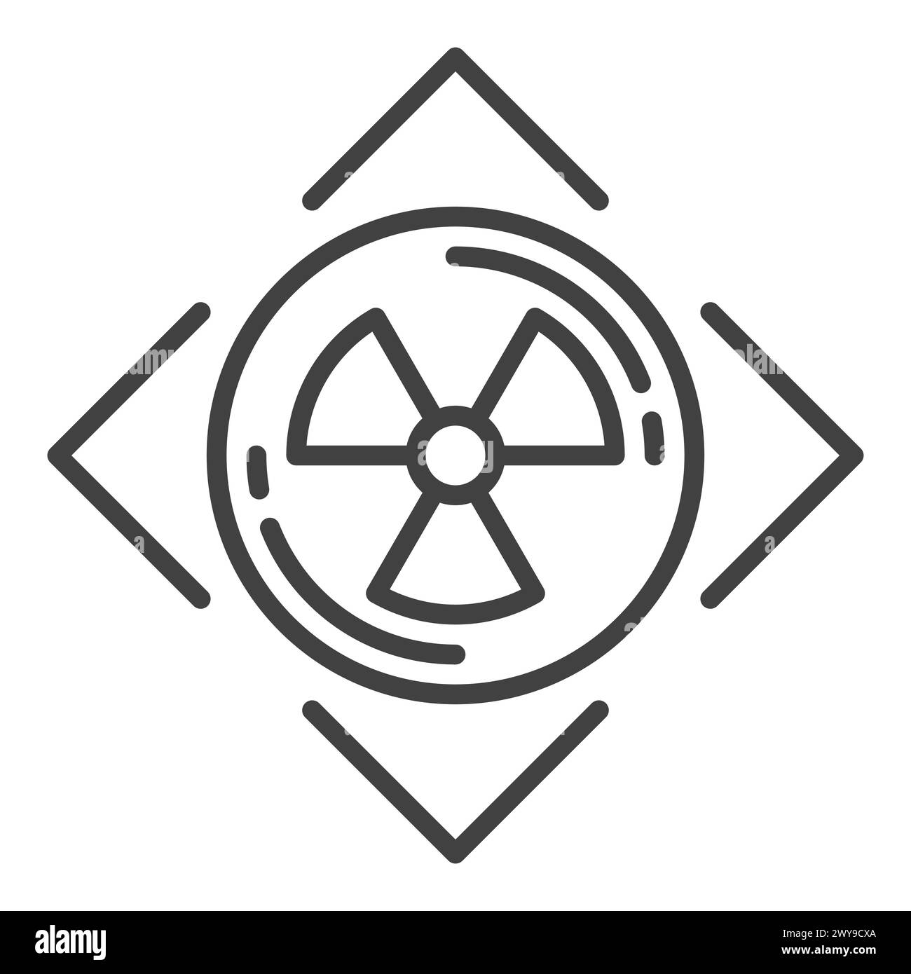 Radioactive Attention vector Radiation Warning concept linear icon or symbol Stock Vector Image ...