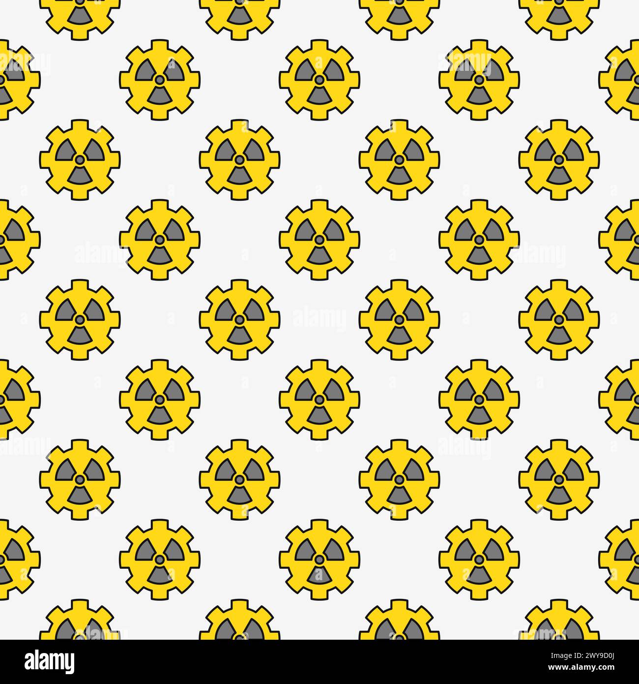 Radiation Gear vector Radioactive Zone concept colored seamless pattern ...