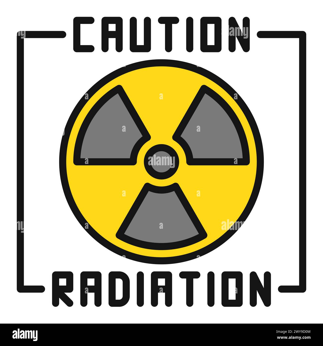 Vector Caution Radiation - Warning sign concept colored icon or symbol ...