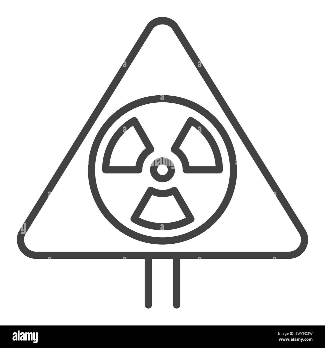 Triangle with Radiation Symbol vector Pollution concept outline icon or symbol Stock Vector ...